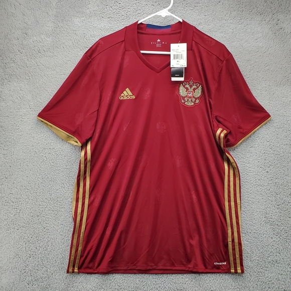 adidas | Shirts | Adidas Russia Soccer Jersey Shirt Mens Xl Home 26 Red ...